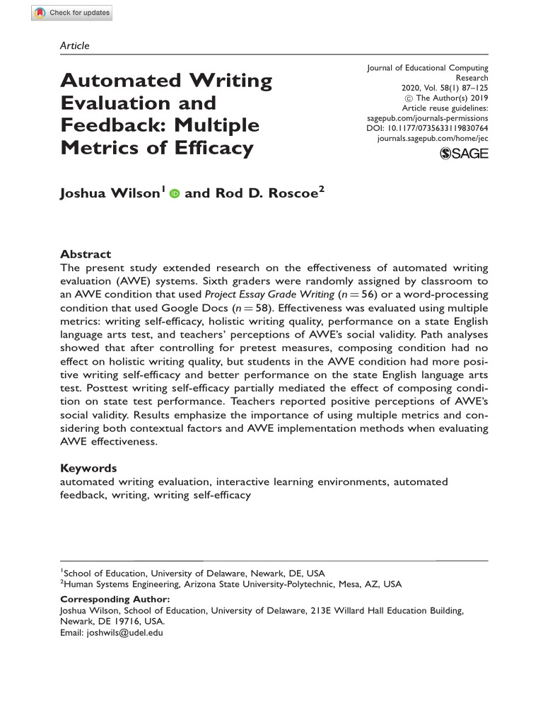 Wilson, Roscoe - 2020 - Automated Writing Evaluation and Feedback Multiple Metrics of Efficacy ...