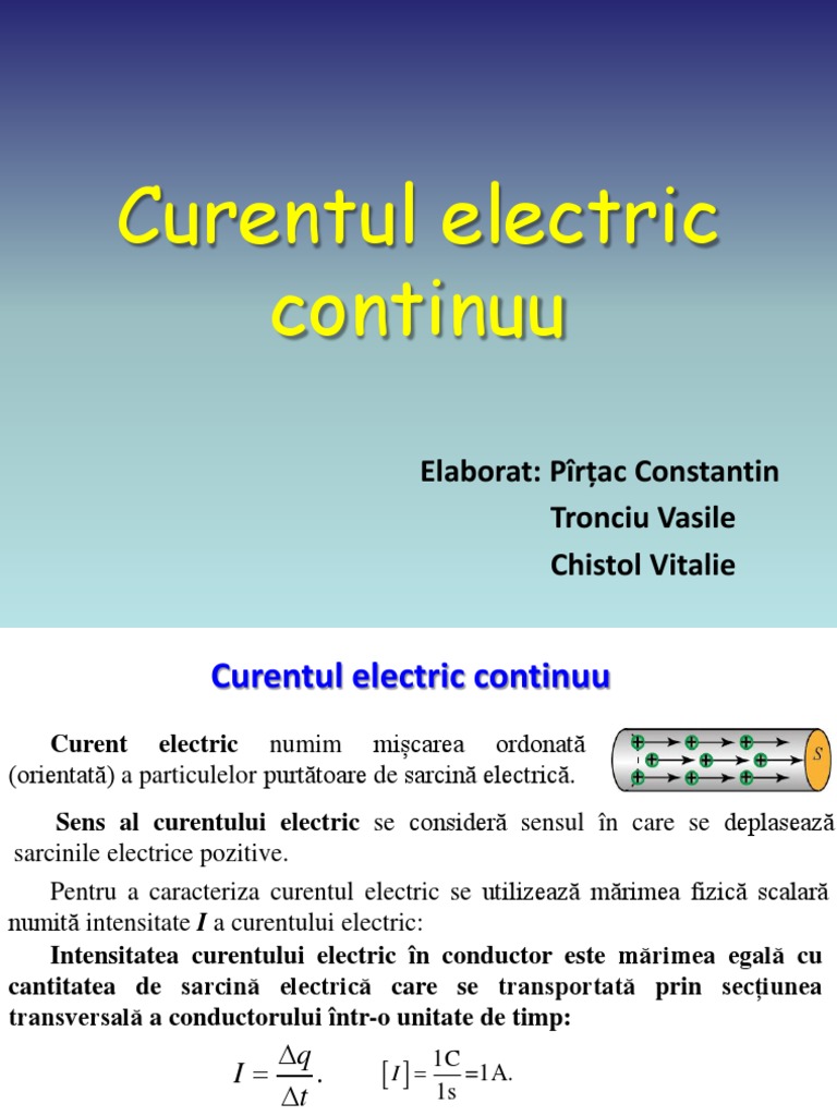 C6 - Curentul Electric | PDF