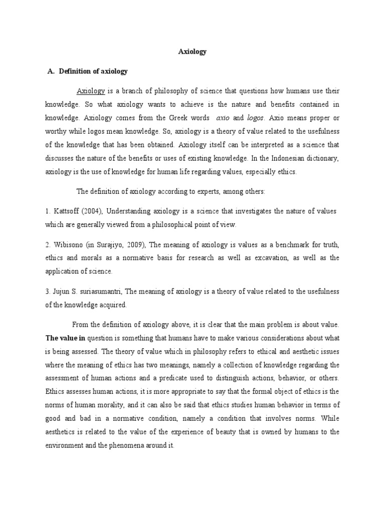Axiology A. Definition of Axiology | Download Free PDF | Axiology ...