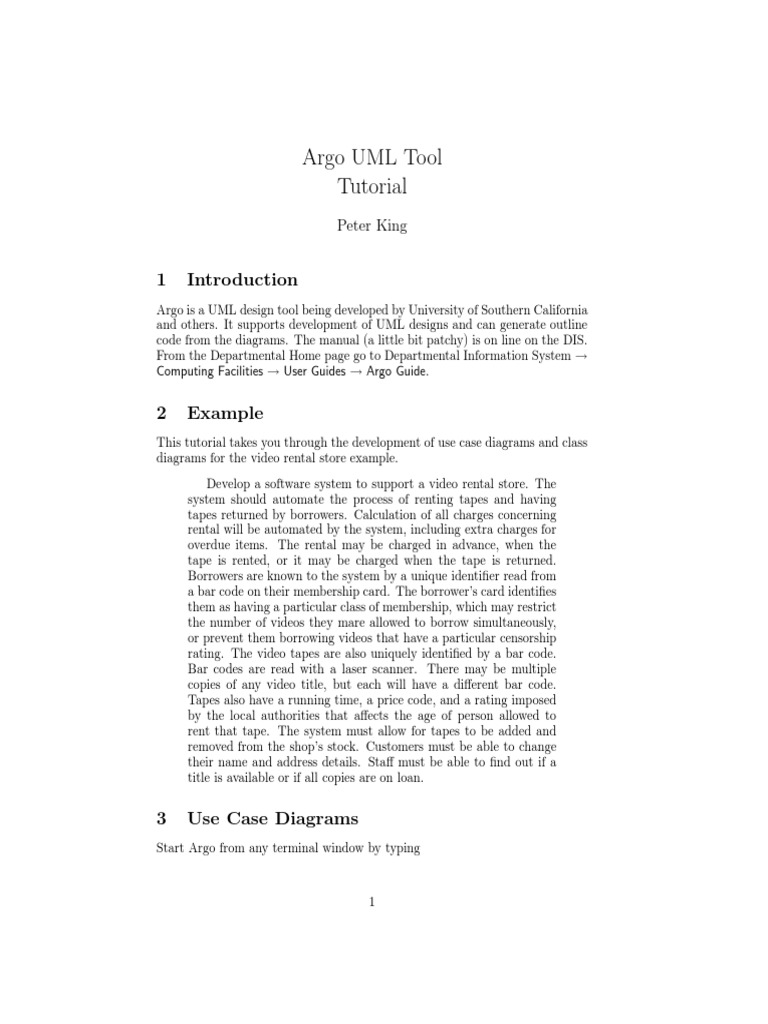 Argo Uml Tool Tutorial | PDF | Class (Computer Programming) | Parameter ...