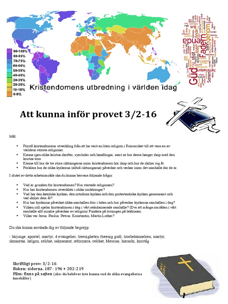 Åk 7 - Kristendomen - Vad Ska Du Kunna Inför Provet | PDF
