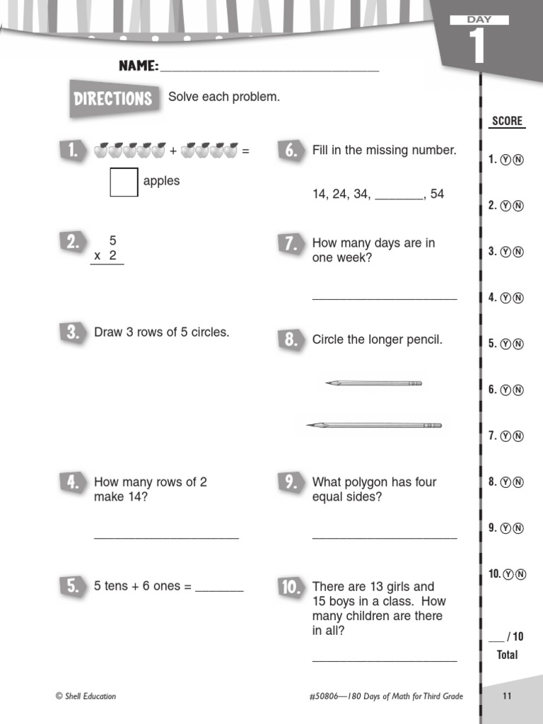 180 Days of Math 3rd Grade | PDF