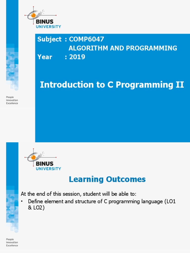 Introduction To C Programming Ii Pdf Integer Computer Science Data Type