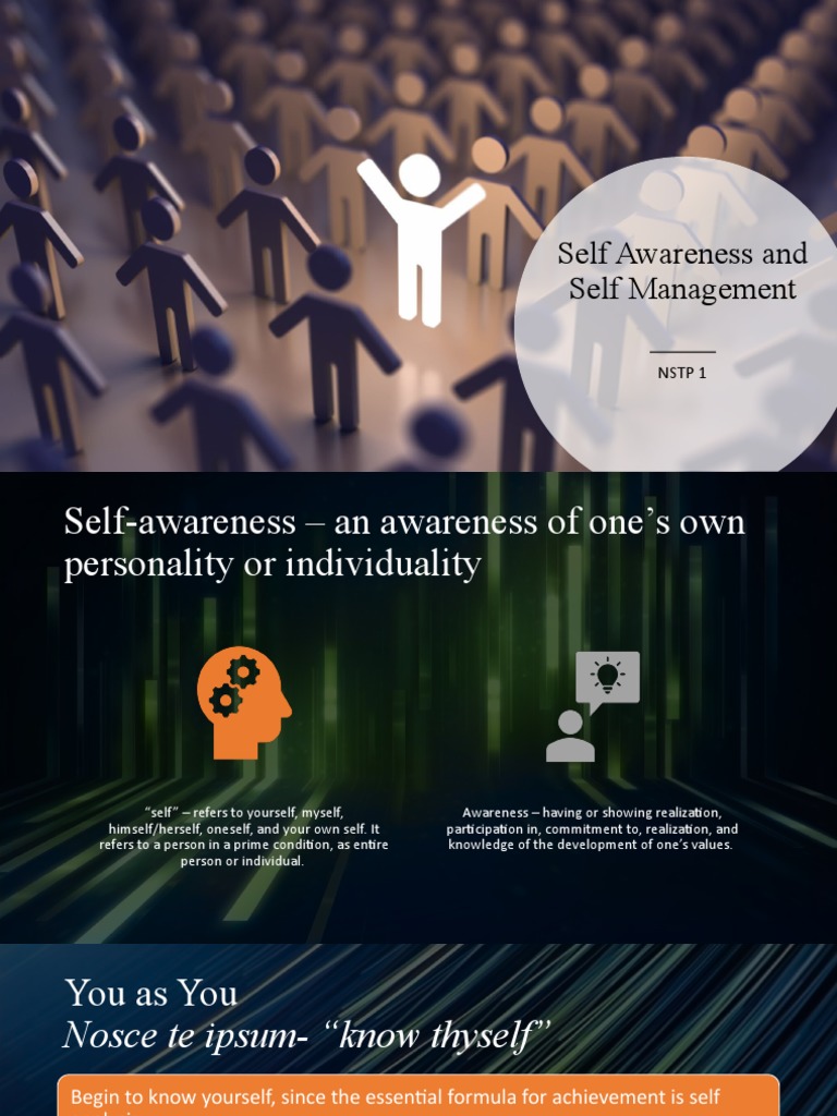 NSTP Self-Awareness and Management | PDF | Cognition | Self Awareness