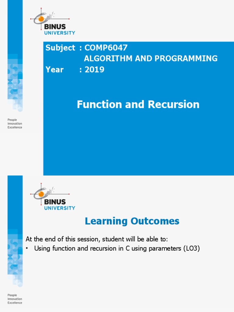 Function - Recursion | PDF | Subroutine | Scope (Computer Science) Function - Recursion | PDF | Subroutine | Scope (Computer Science)