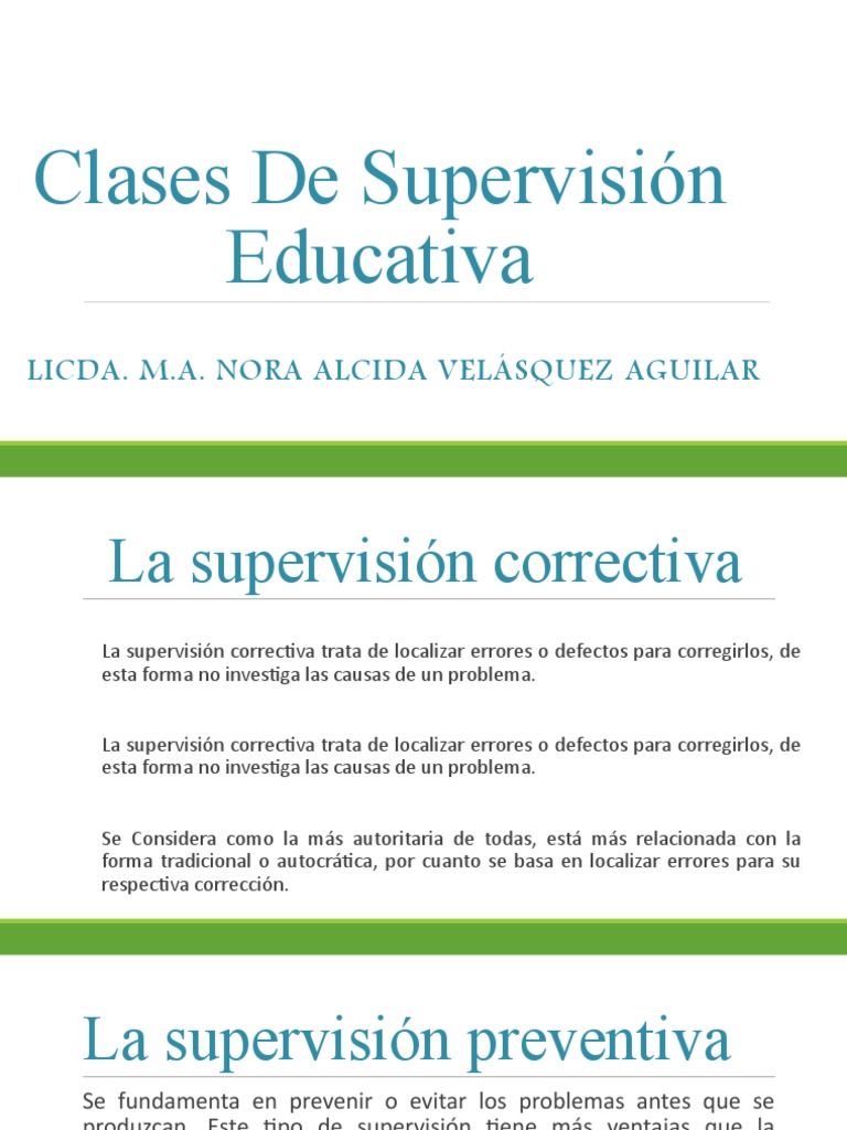 Tipos de Supervisión Educativa | PDF