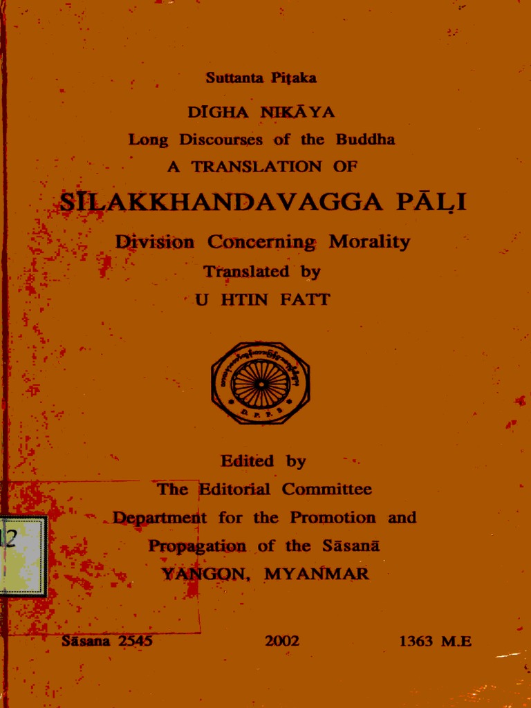 Digha Nikaya 1. Silakkhandhavagga (Tr. U Htin Fatt, by DPPS) OCRed ...