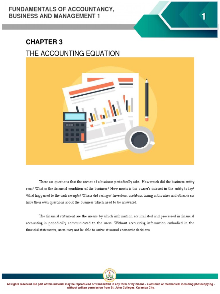 The Accounting Equation: Fundamentals of Accountancy, Business and ...