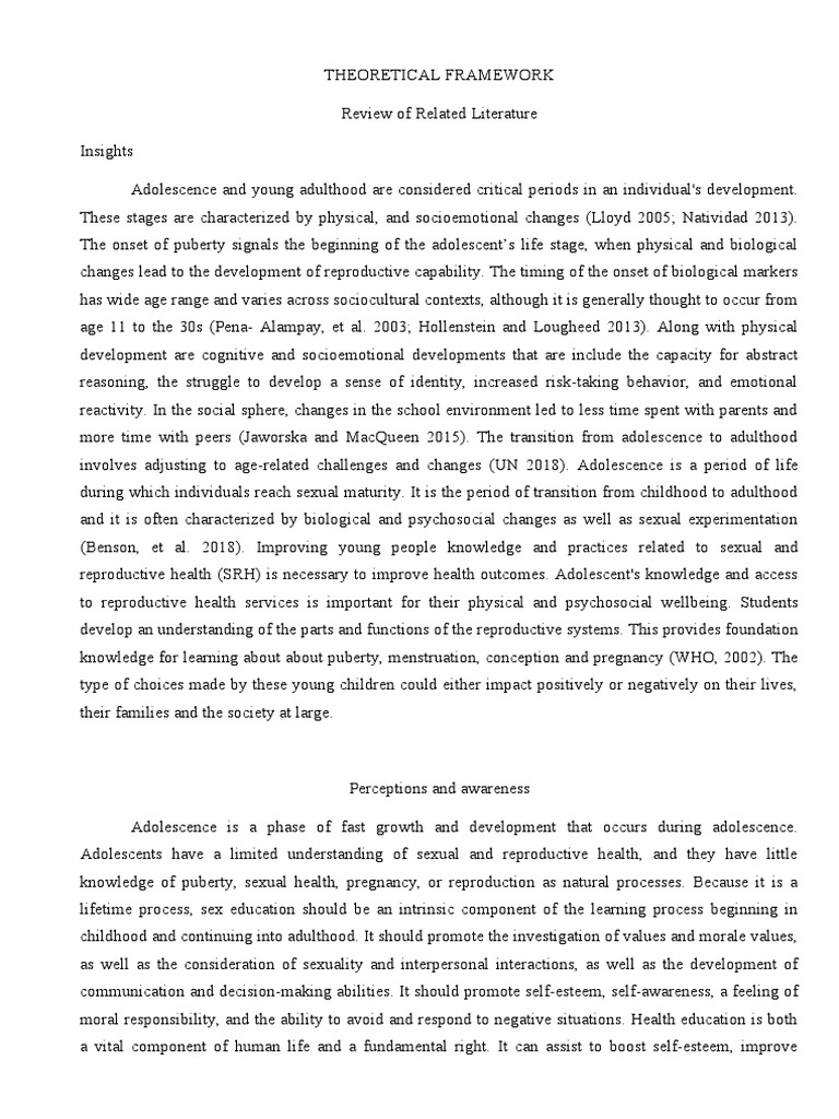 Rrl Final Pdf Adolescence Sex Education