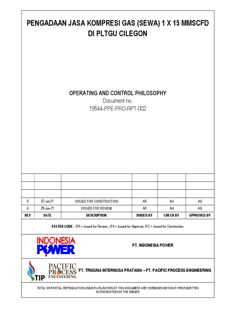 Operating & Control Philosophy | PDF