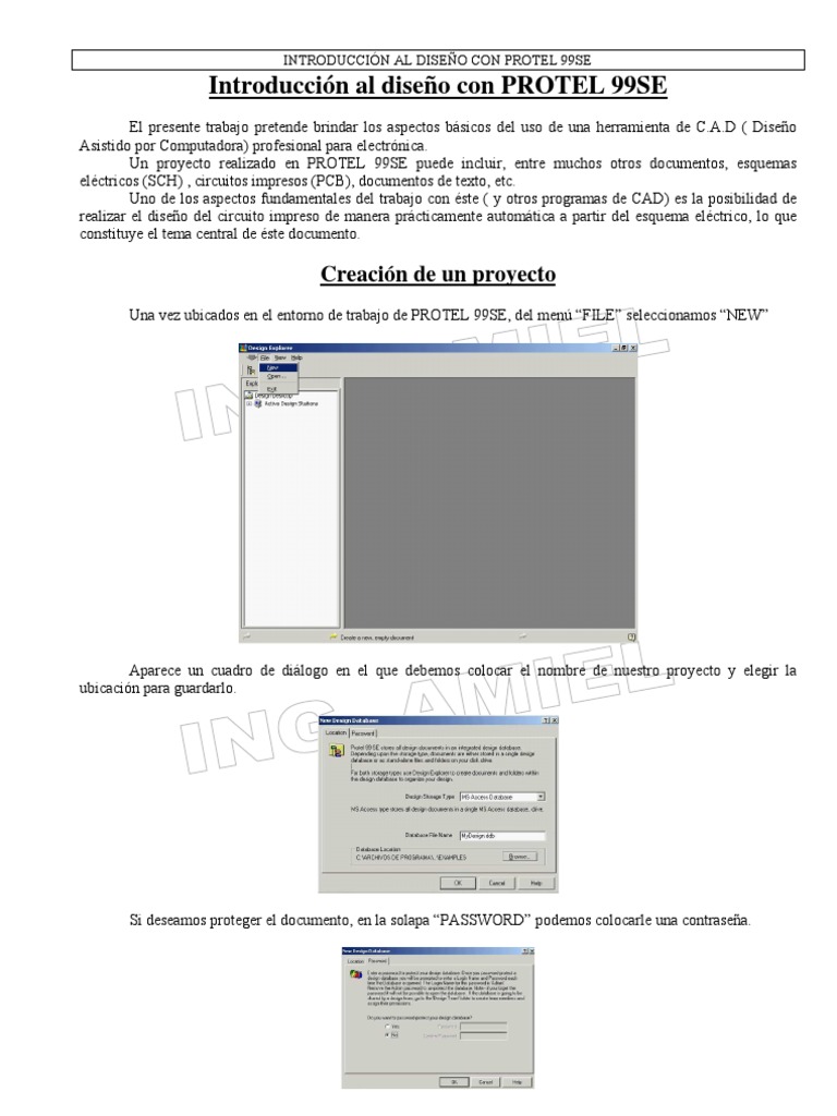 Introducción Al Diseño Con PROTEL 99SE | PDF | Placa de circuito impreso | Point and Click