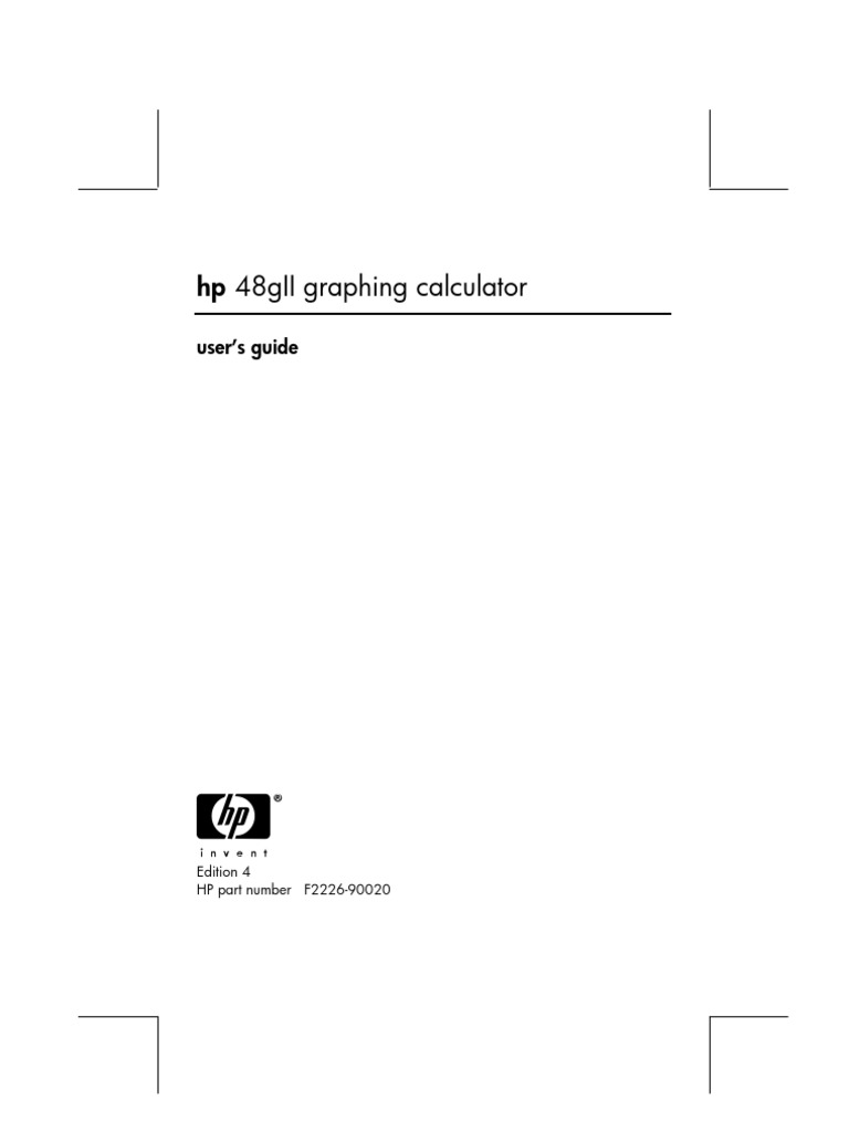 HP 48gII Graphing Calculator User's Guide | PDF | Matrix (Mathematics ...