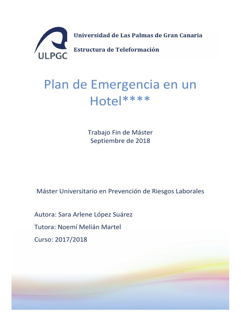 TFM - Sara Arlene López Suárez | PDF | Hotel | Protección contra incendios