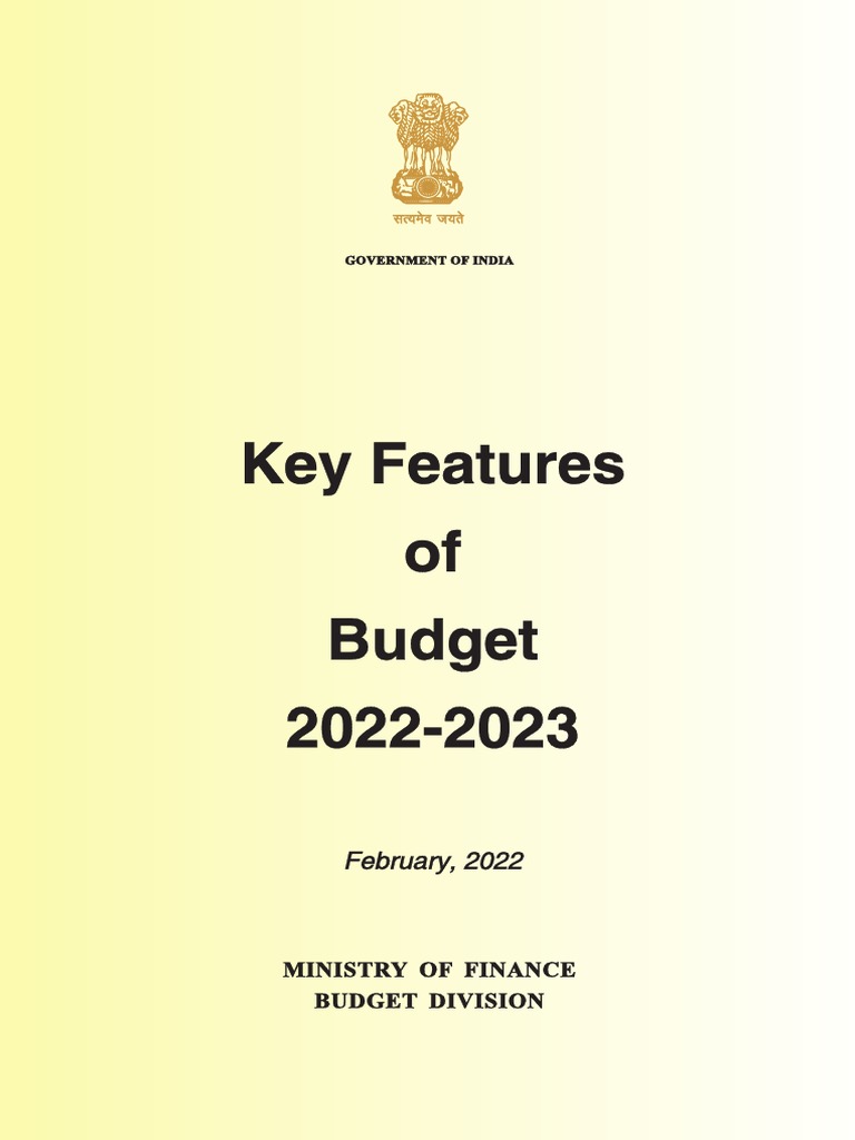 Key Features of Budget 2022-2023: February, 2022 | PDF | Taxes | Economies