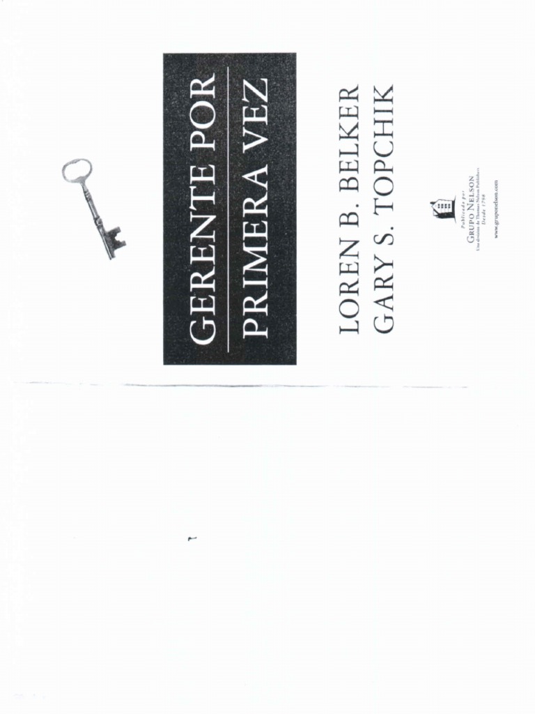 Gerente Por Primera Vez-Libro | PDF