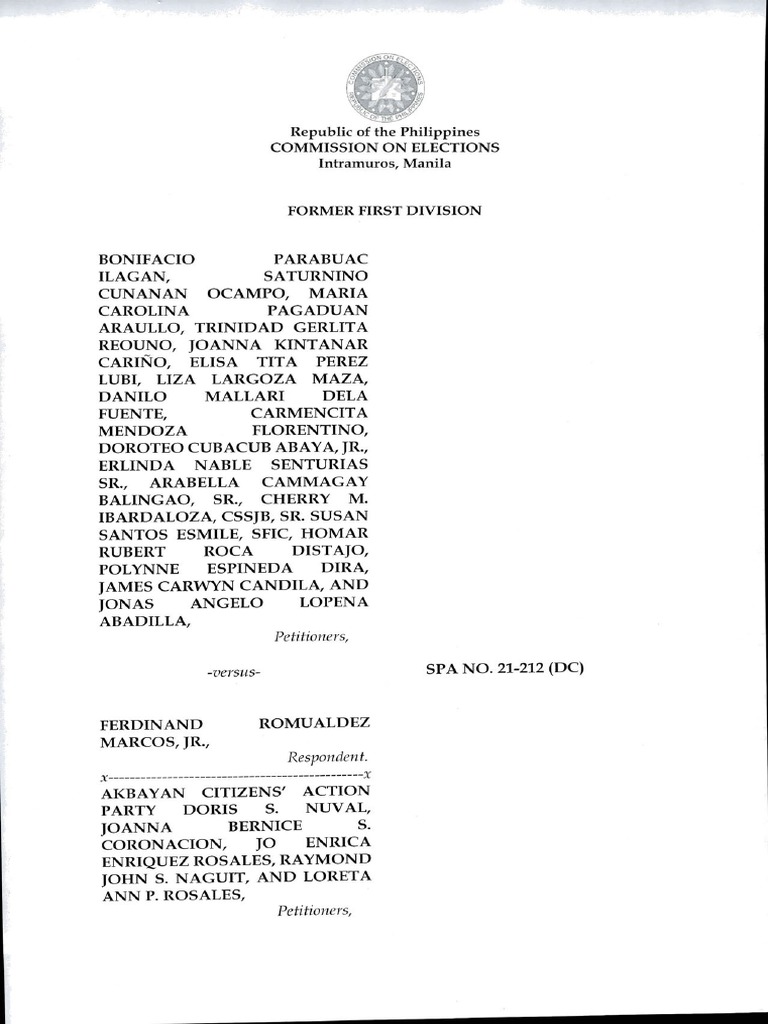 In 2-0 Vote, Comelec Body Allows Marcos Jr. To Run For President | PDF