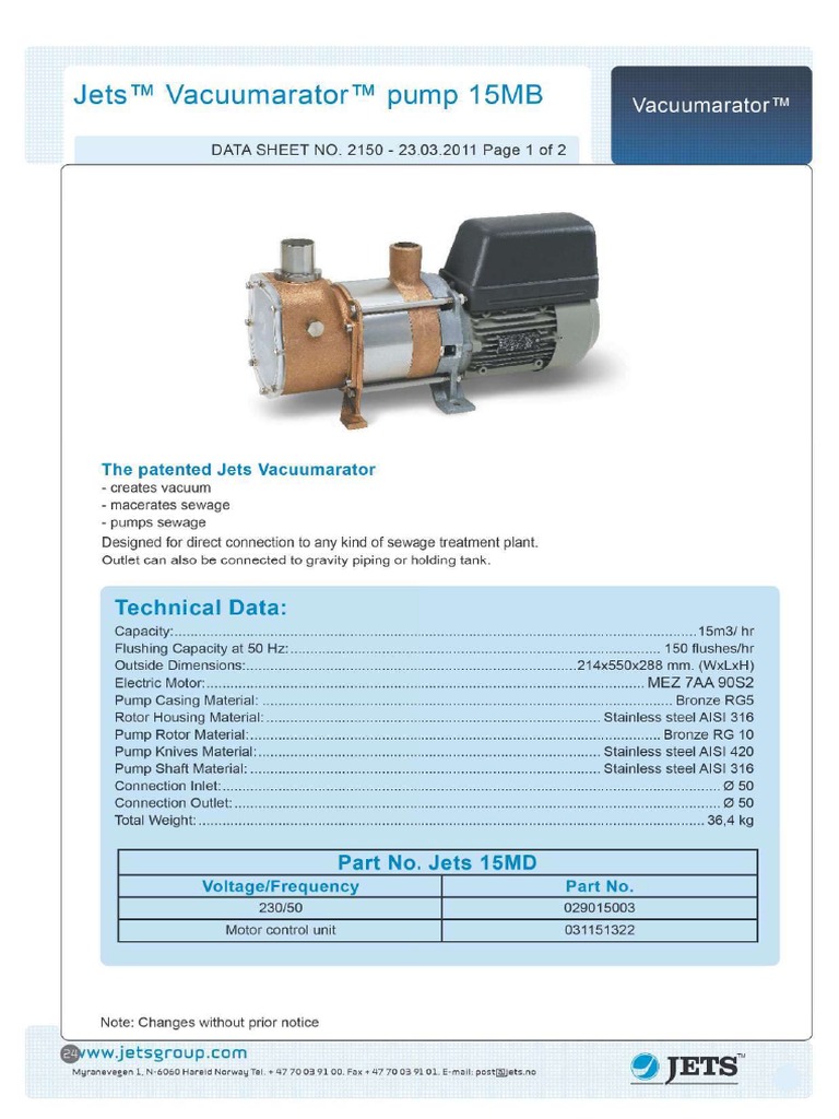Manual Bomba JETS 15MB | PDF