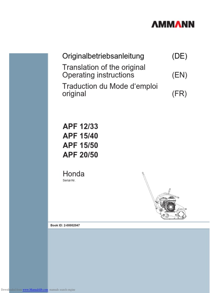 Ammann APF 2050 1540 Apf - 1233 | PDF