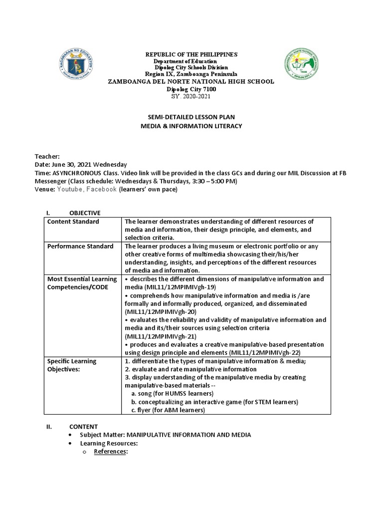 Multigrade Lesson Plan: Manipulative Media | PDF | Learning | Multimedia