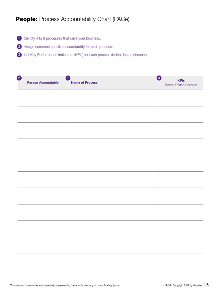 People Process Accountability Chart Pace Editable Pdf Career