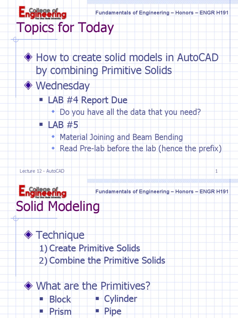 Solid Modeling Techniques in AutoCAD | PDF | Space | Auto Cad