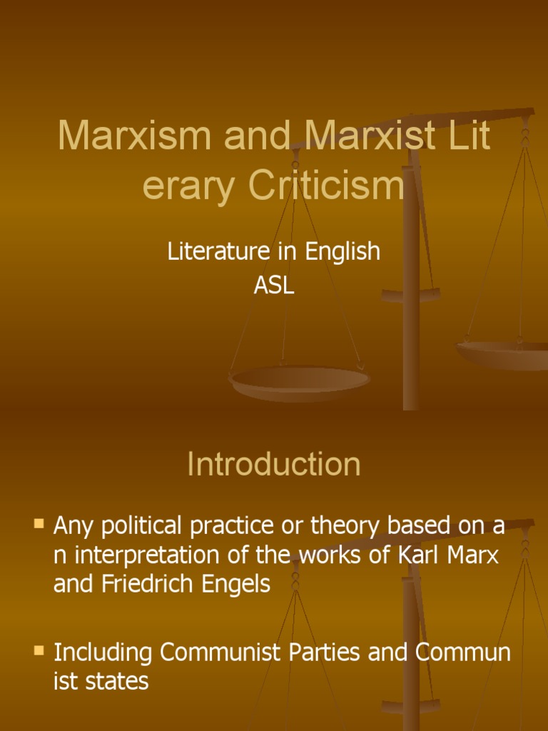 Marxism and Marxist Literary Criticism | PDF | Contemporary Philosophy ...
