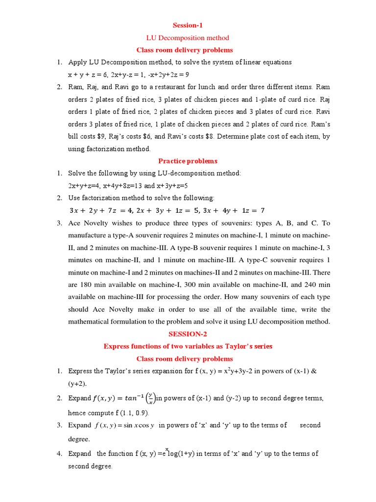 CO-1 Sessionwise Problems | PDF | Area | Gradient