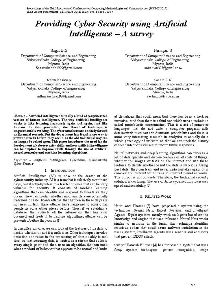 Ieee Cyber Security Using Ai | PDF | Intelligence (AI) & Semantics | Artificial Intelligence