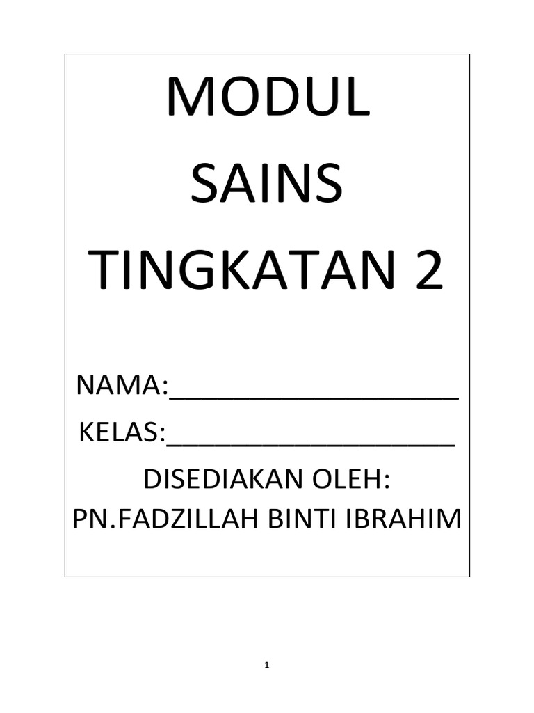 Modul Sains Tingkatan 2 Pdf