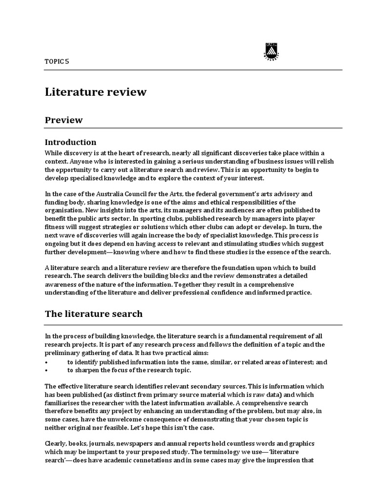 Simple Literature Review | PDF | Libraries | Cognition