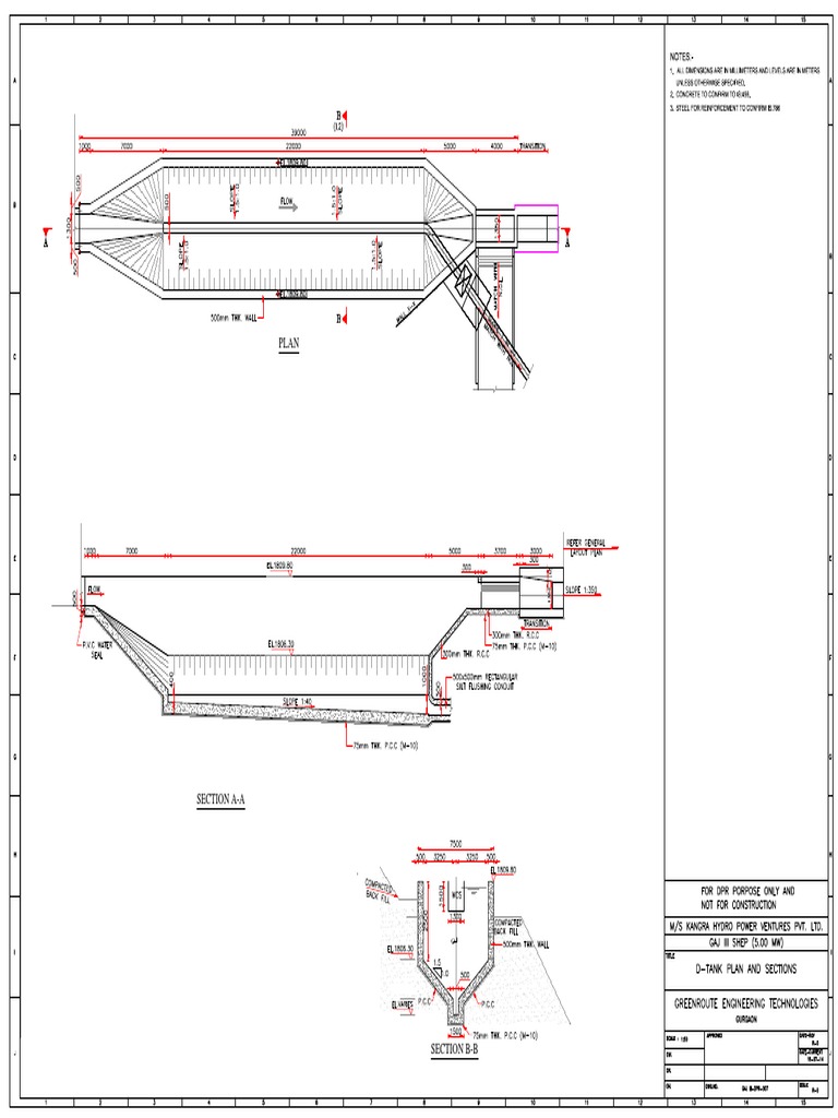 Gaj III-dpr-0007 - Desilting Tank Plan & Sections | PDF | Art | Computers