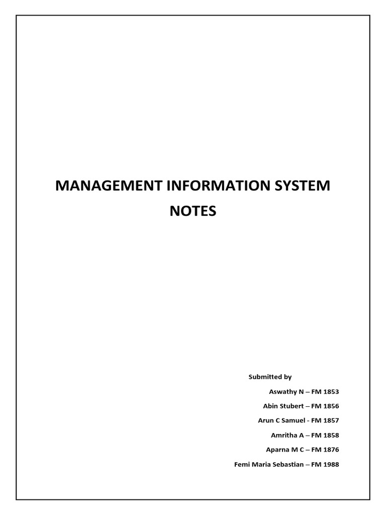 Management Information System Notes | PDF | Electronic Business | E ...