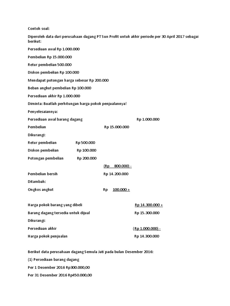 Contoh Soal HPP | PDF