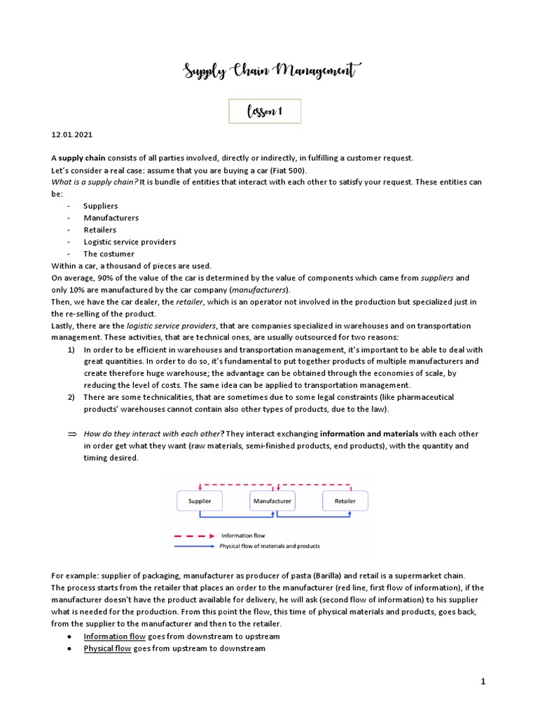Supply Chain Management | PDF | Supply Chain | Supply Chain Management