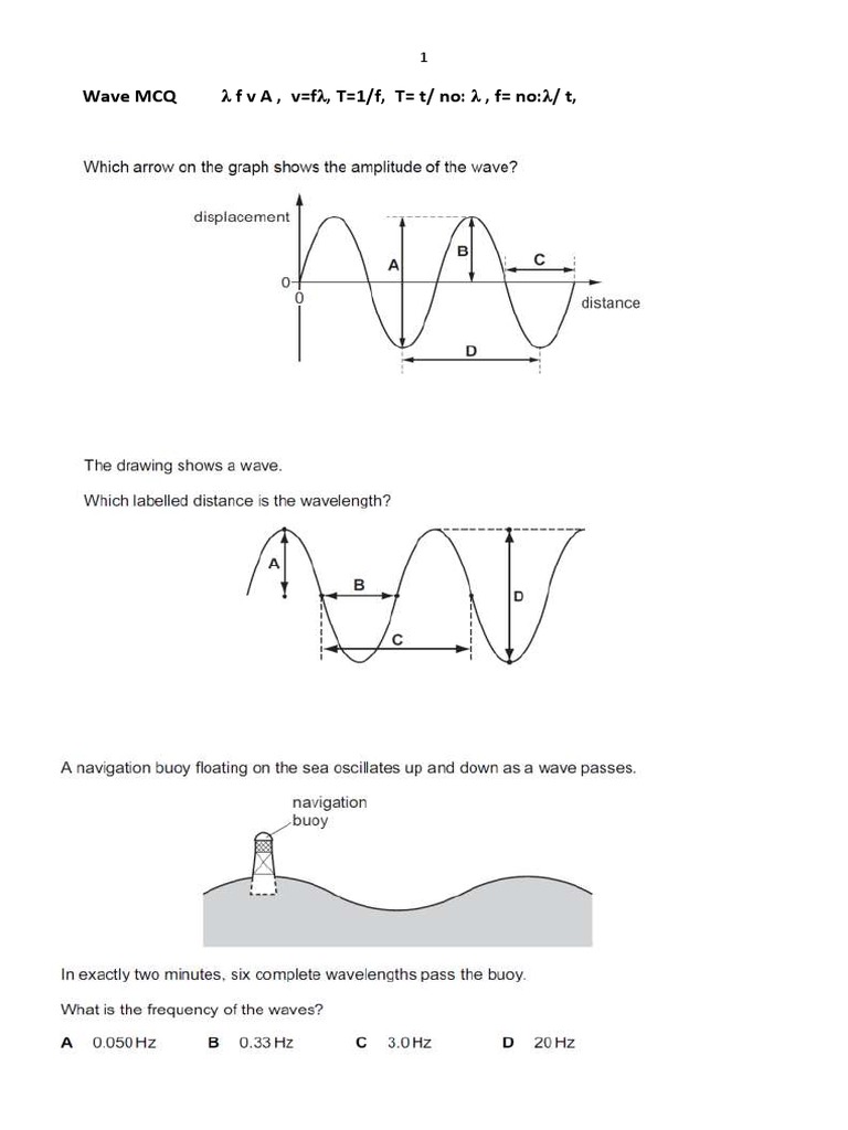 Wave MCQ s05-19 | PDF | Science & Mathematics