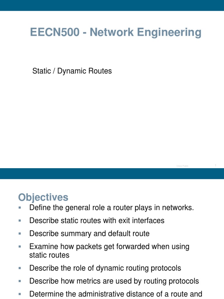 Lecture 4 - Static+Dynamic Routing | PDF | Routing | Router (Computing) Lecture 4 - Static+Dynamic Routing | PDF | Routing | Router (Computing)