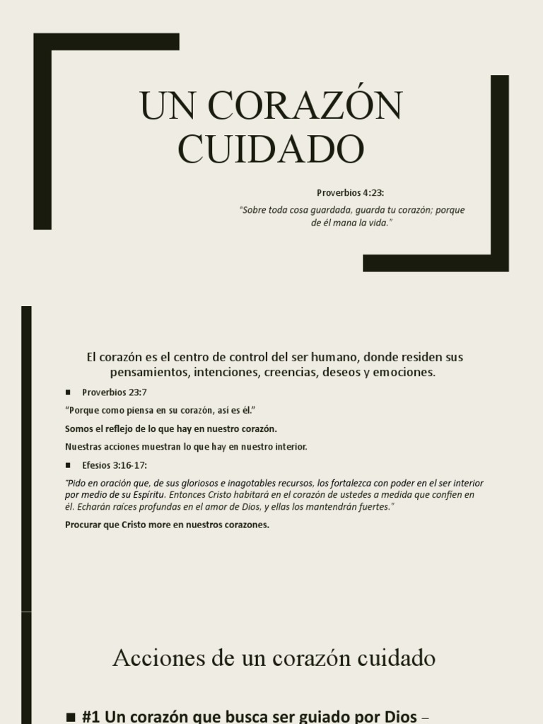 Un Corazón Cuidado Pdf Amor Oración