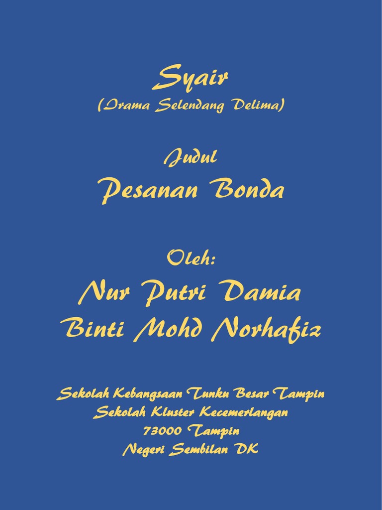 Seni Kata Syair - SK Tunku Besar Tampin, NS | PDF