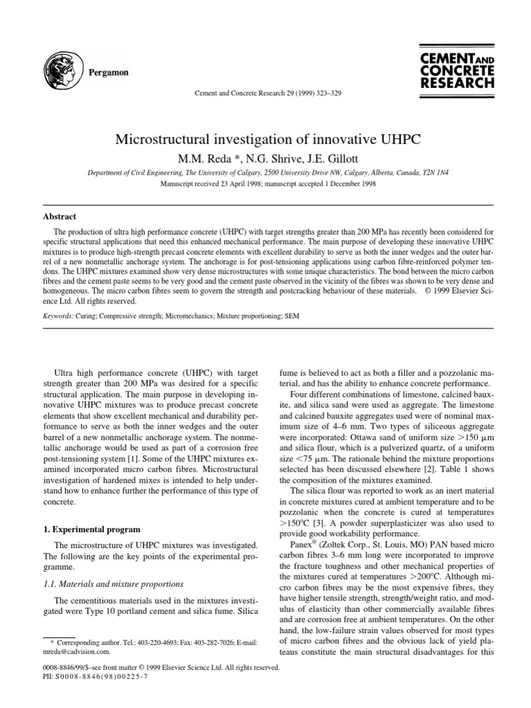 M.M. Reda (1999) | PDF | Concrete | Cement