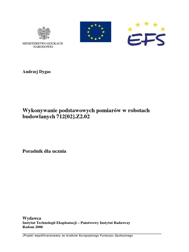 20 - Wykonywanie Podstawowych Pomiarów w Robotach Budowlanych | PDF