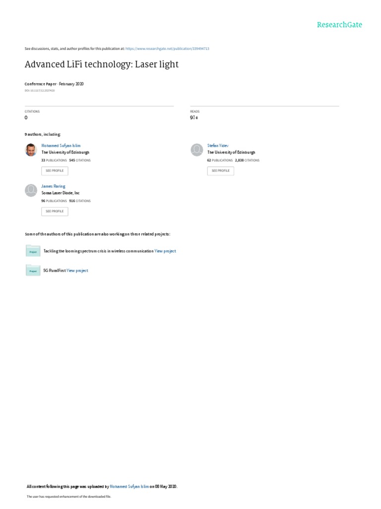 Advanced Lifi Technology: Laser Light: February 2020 | PDF | Light ...