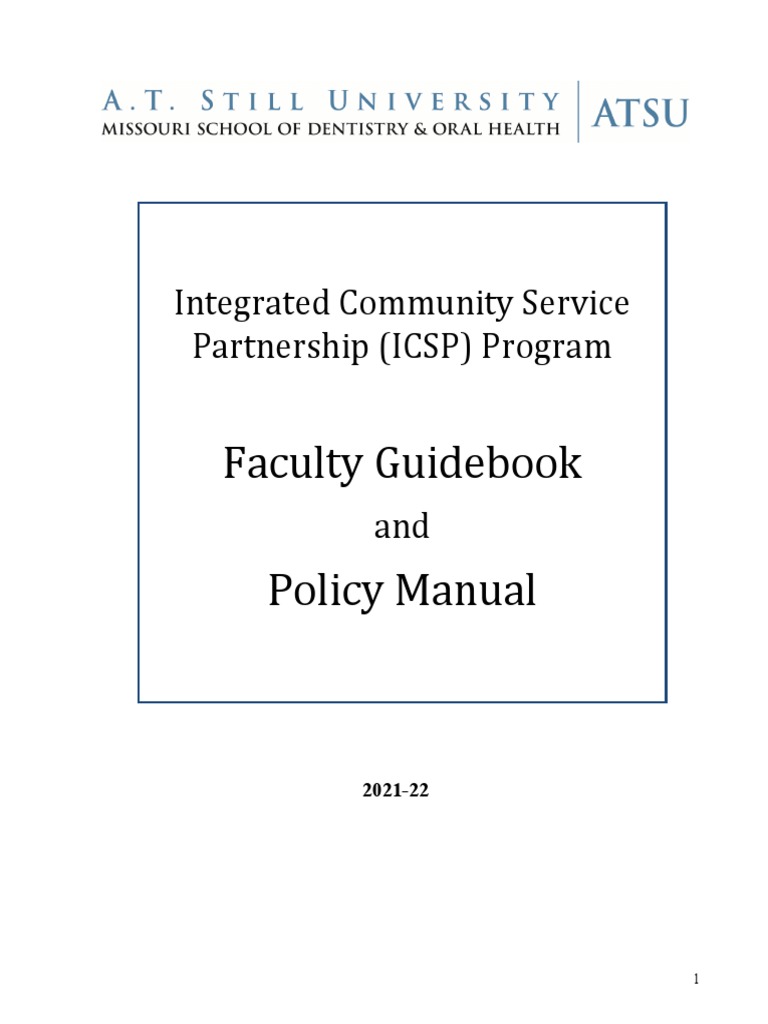 2021-2022 MOSDOH - ICSP Faculty Guidebook & Policy Manual 6.21 | PDF ...
