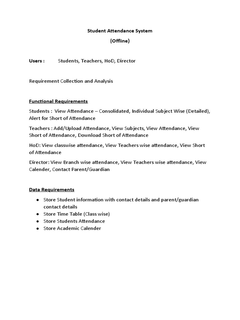 Student Attendance System | PDF