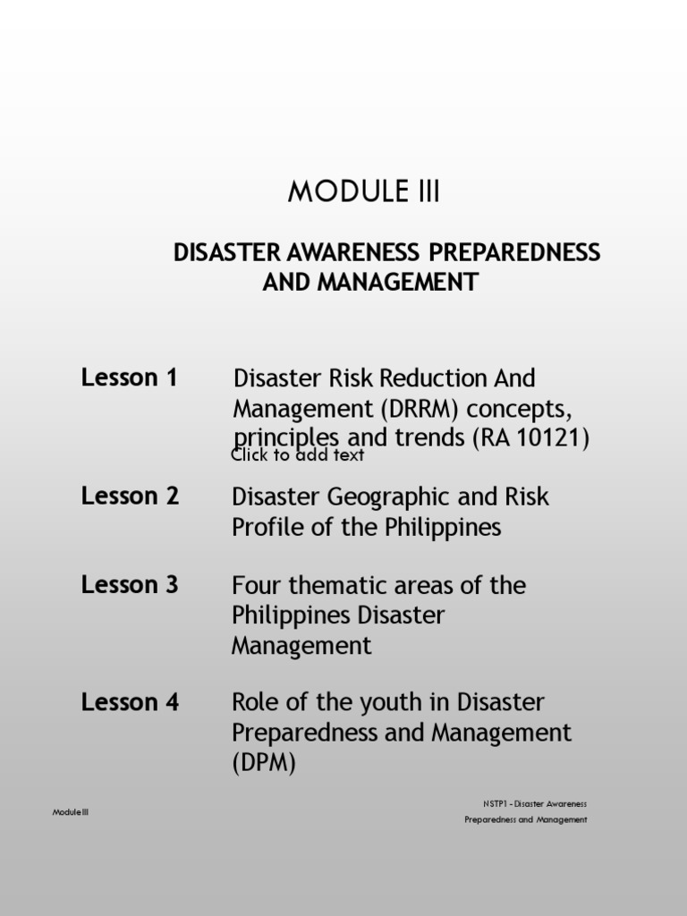 Disaster Awareness, Preparedness & M, Anagement | PDF | Emergency ...