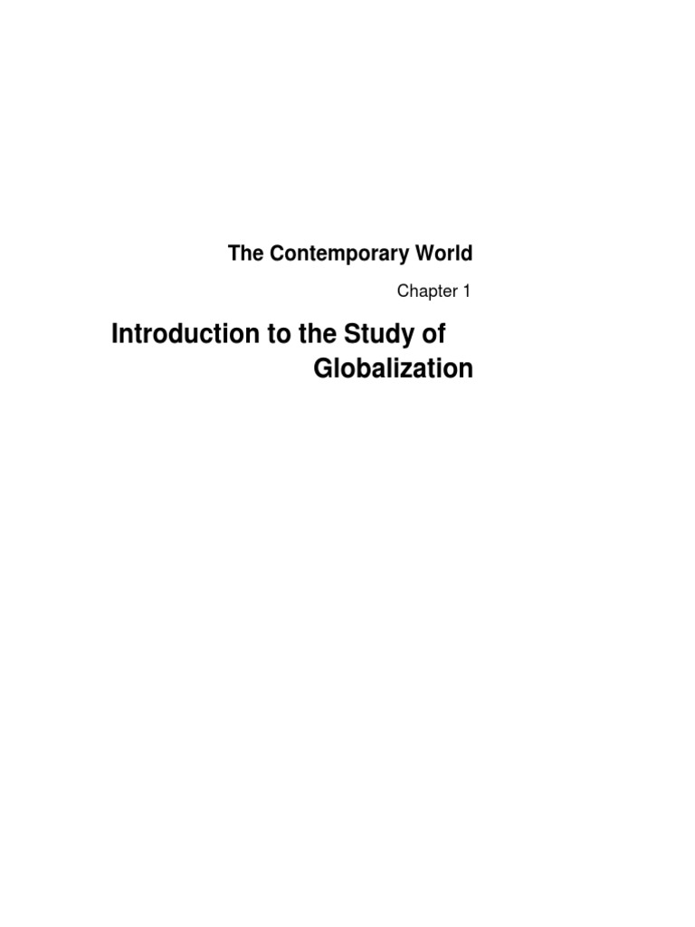 Introduction To The Study of Globalization | PDF | Globalization ...
