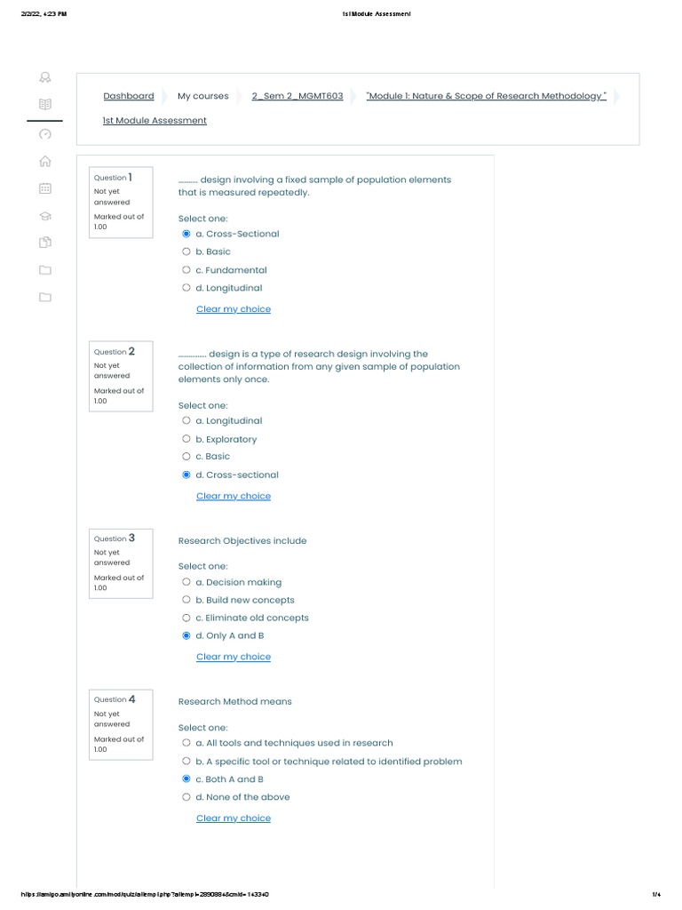 1st Module Assessment | PDF | Marketing Research | Inductive Reasoning