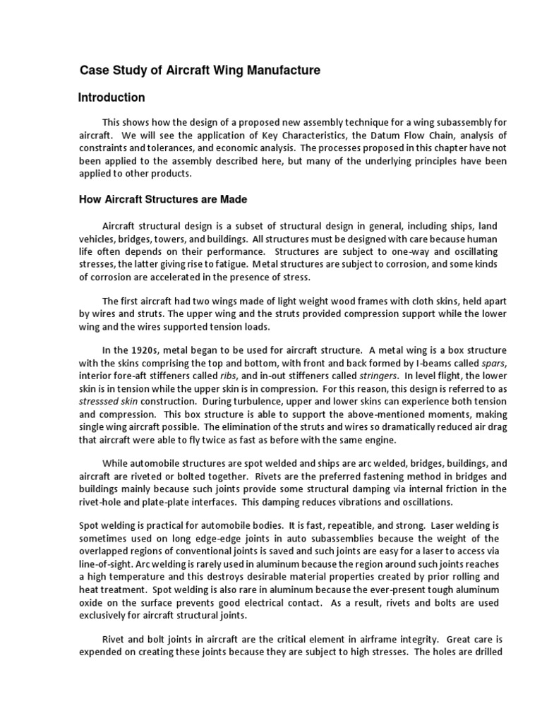 Case Study of Aircraft Wing Manufacture: How Aircraft Structures Are ...