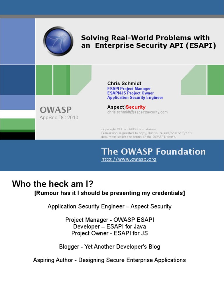 Understanding OWASP's ESAPI | PDF | Filename | Computer Science
