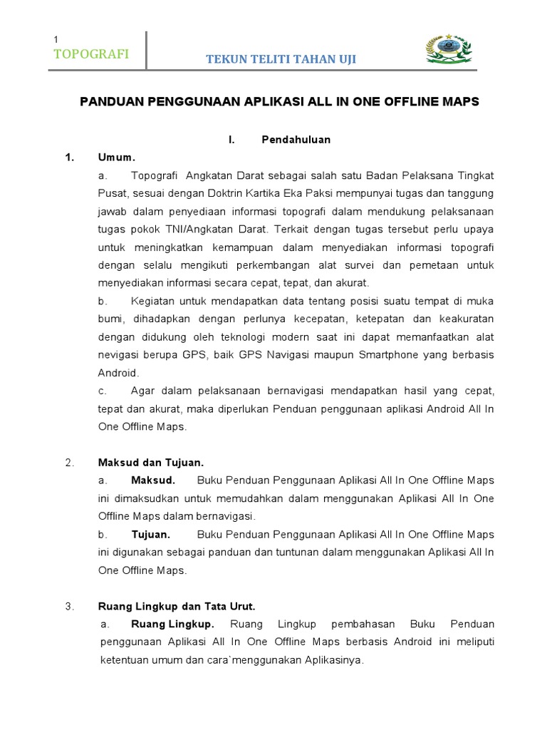 Panduan Penggunaan Aplikasi All in One Offline Maps | PDF