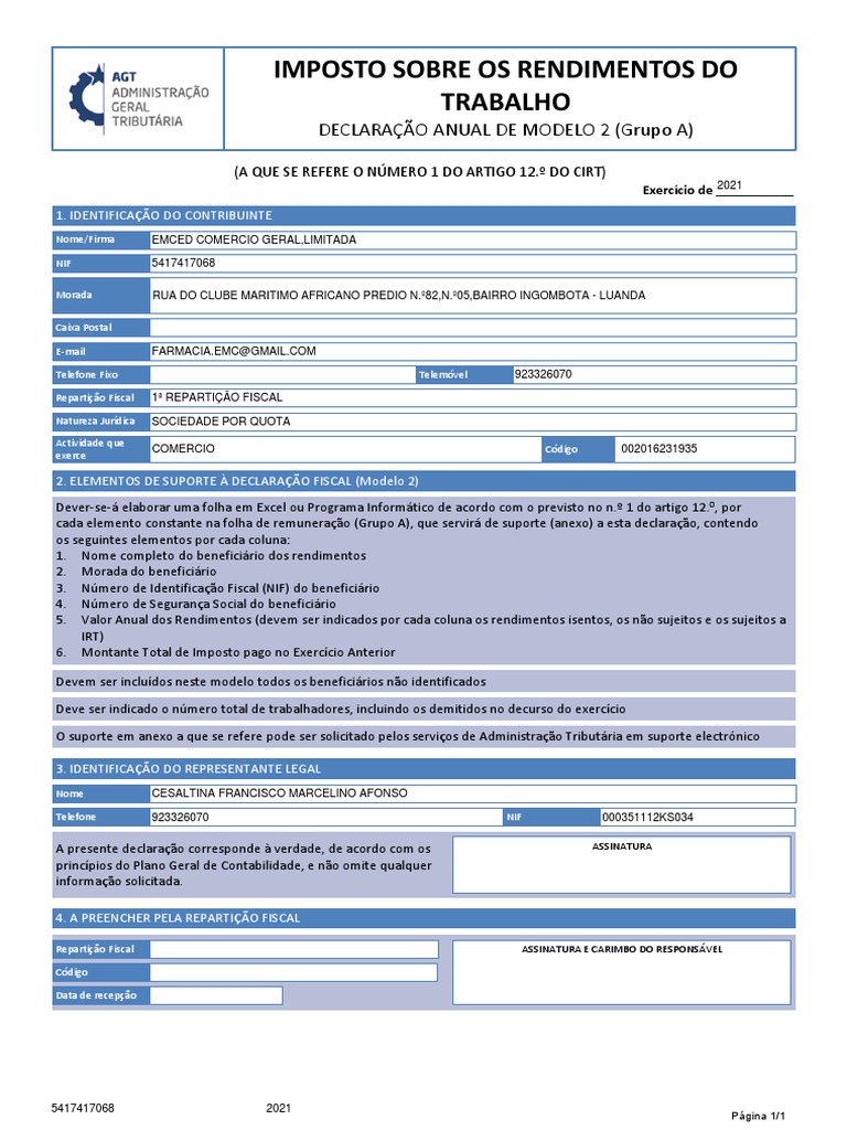 Modelos Formularios - Editaveis - Imposto Sobre Os Rendimentos Do ...